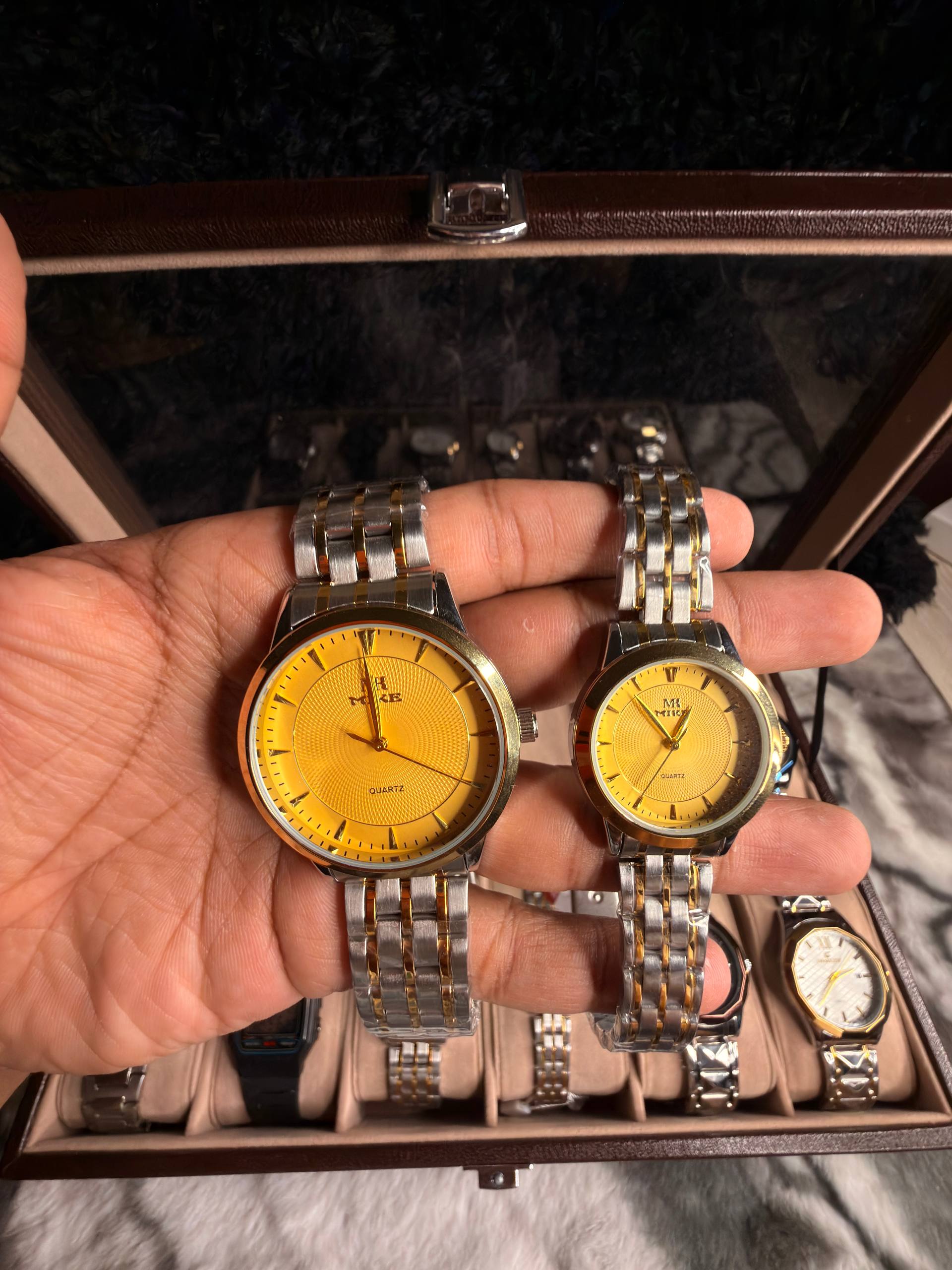 MK MIKE Waterproof Quartz Couple Watch | Stainless Steel Band | Men ...